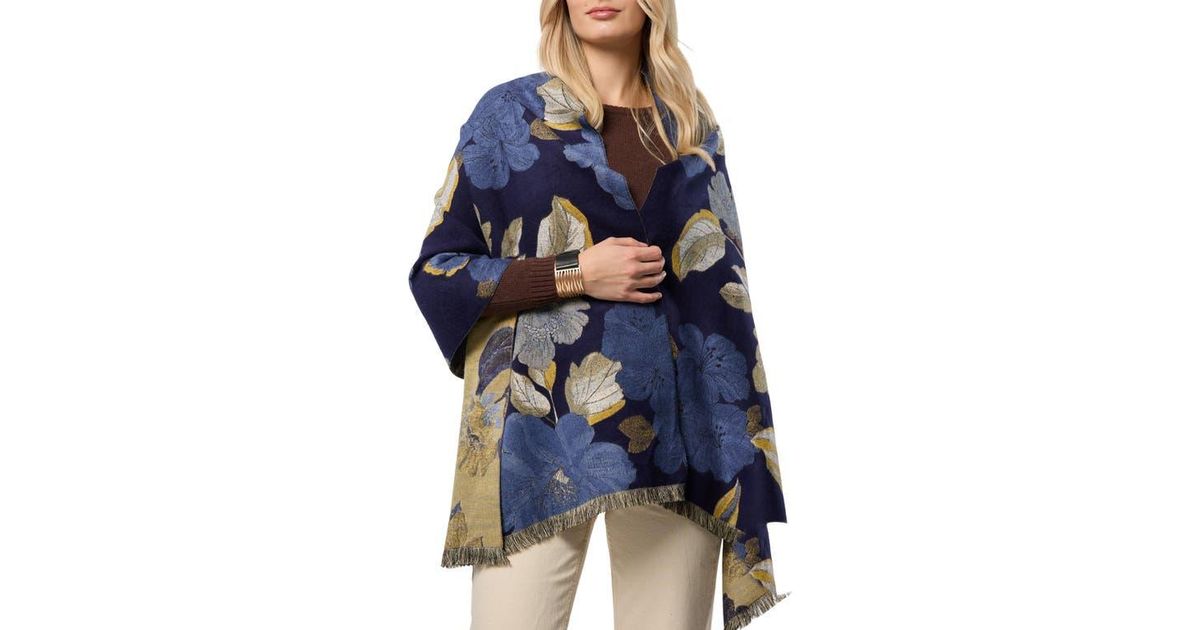 Saachi Metallic Touch Reversible Scarf in Blue | Lyst