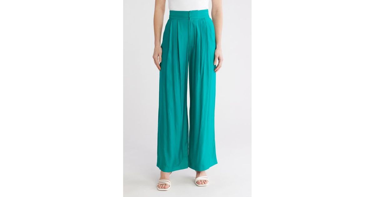 Ted Baker Krissi High Waist Wide Leg Pants in Green | Lyst
