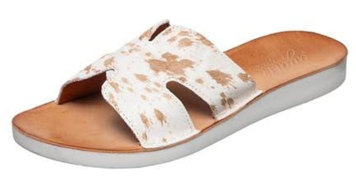 Antelope Agata Genuine Calf Hair Slide Sandal in White | Lyst