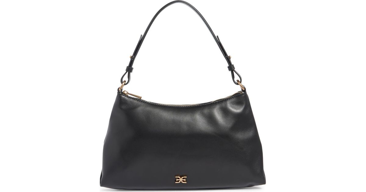 Sam Edelman Marilyn Soft Leather Shoulder Bag in Black | Lyst