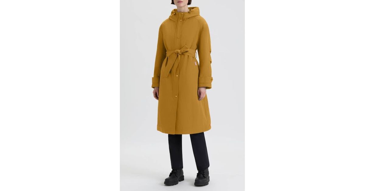 HUNTER Hooded Long Trench Coat in Natural | Lyst