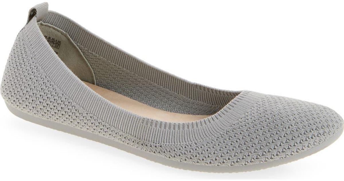 Danskin Knit Ballerina Flat in Gray | Lyst