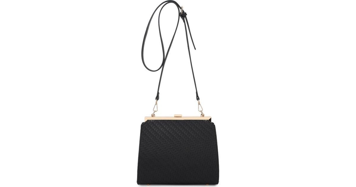 AOTA Nicky Herringbone Convertible Shoulder Bag in Black | Lyst
