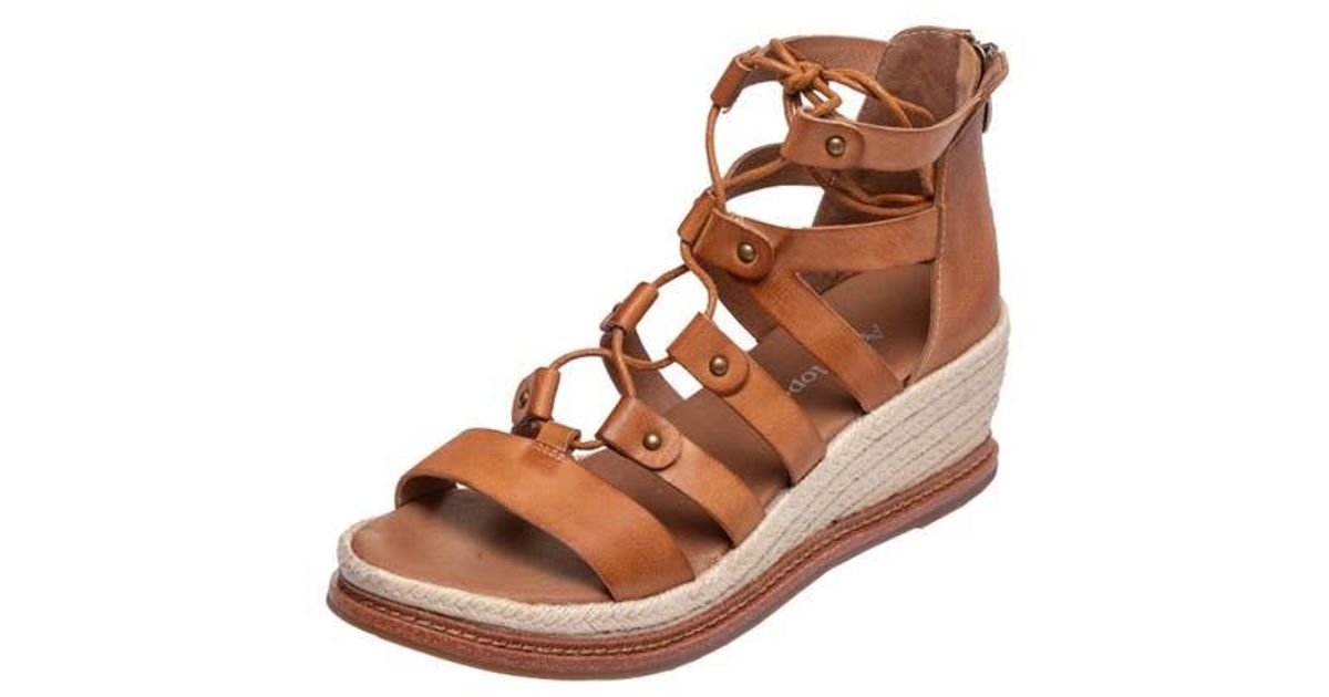 Antelope Dru Platform Espadrille Gladiator Sandal in Brown | Lyst