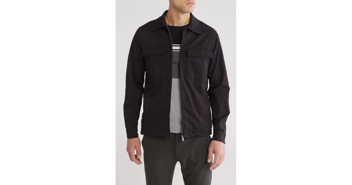 Denim and Flower Twill Zip Shacket in Black for Men | Lyst