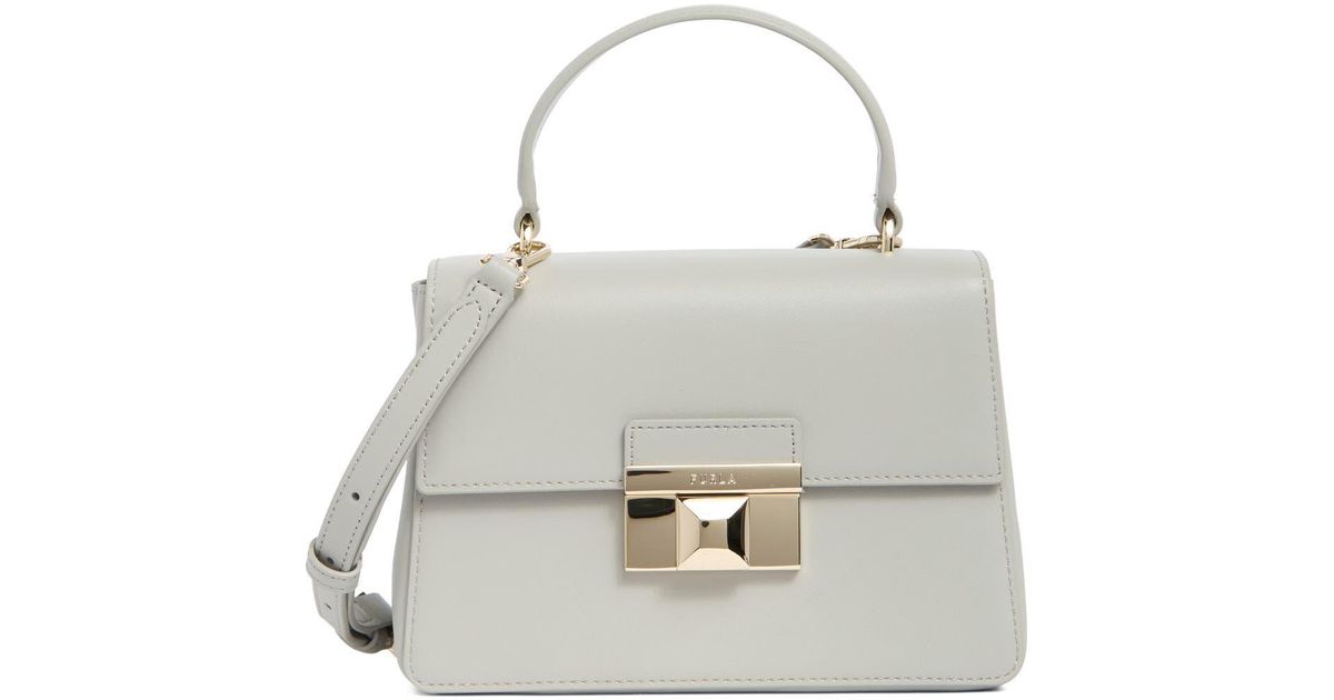 Furla Venere Mini Top Handle Leather Satchel in Metallic | Lyst