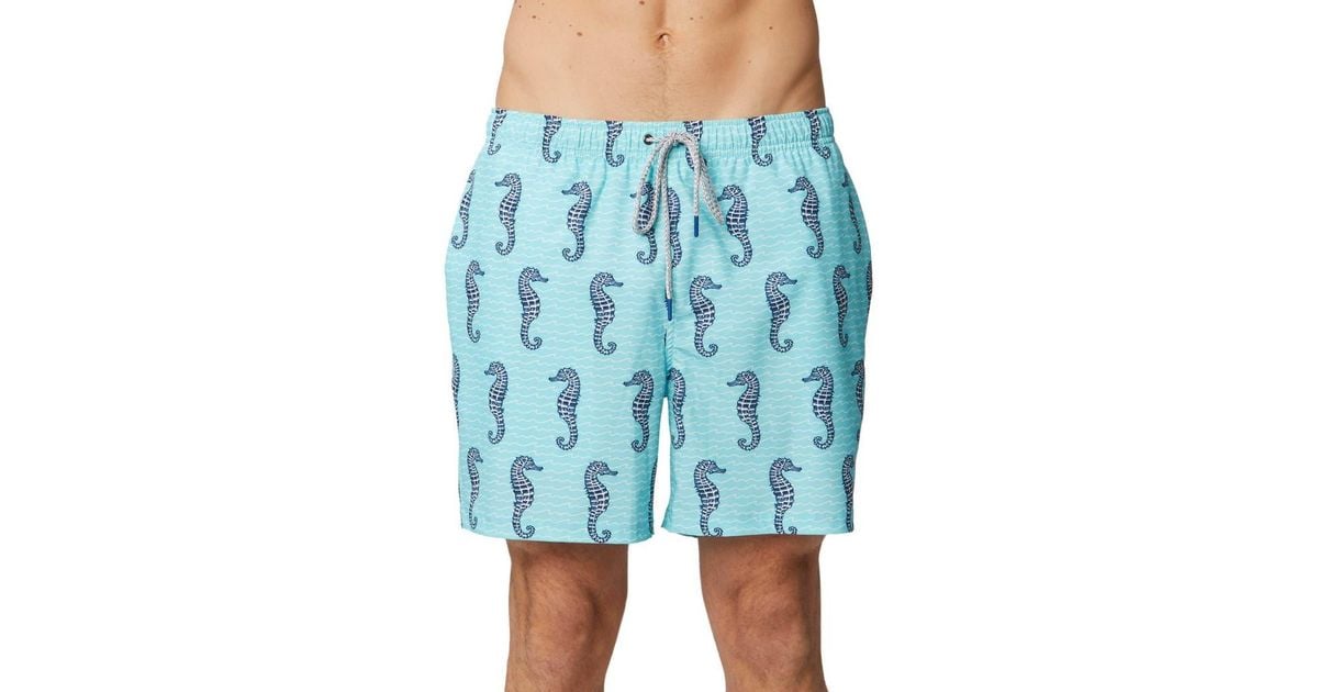 Rainforest Curled Tails Seahorse Stretch Swim Trunks in Blue for Men | Lyst