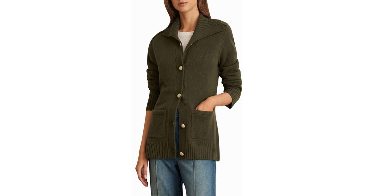 Reiss Cat Cardigan in Green | Lyst