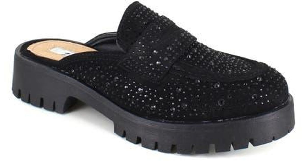 Zigi Sachi Rhinestone Embellished Lug Sole Clog in Black | Lyst