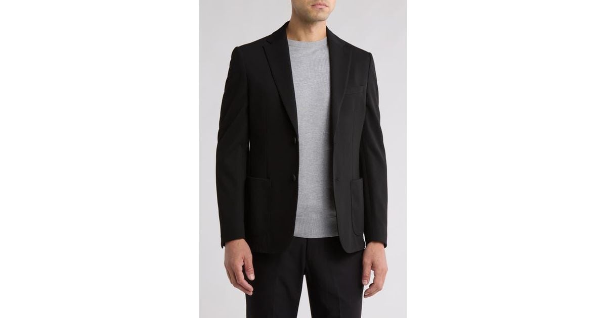 Calvin Klein Notch Lapel Sport Coat in Black for Men | Lyst
