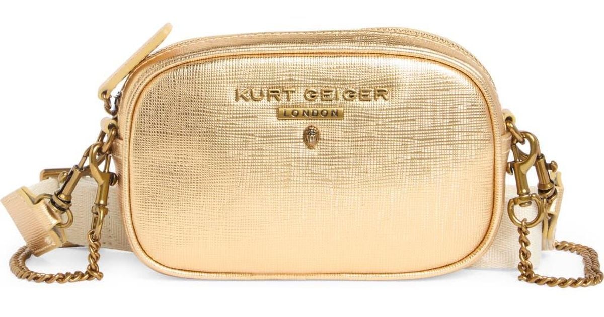 Kurt Geiger Small Greenwich Camera Crossbody Bag in Natural | Lyst