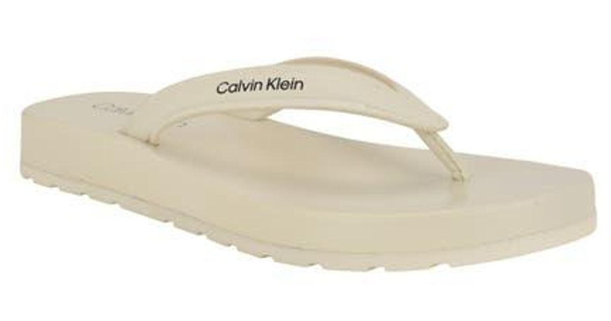 Calvin Klein Waves Flip Flop in White | Lyst