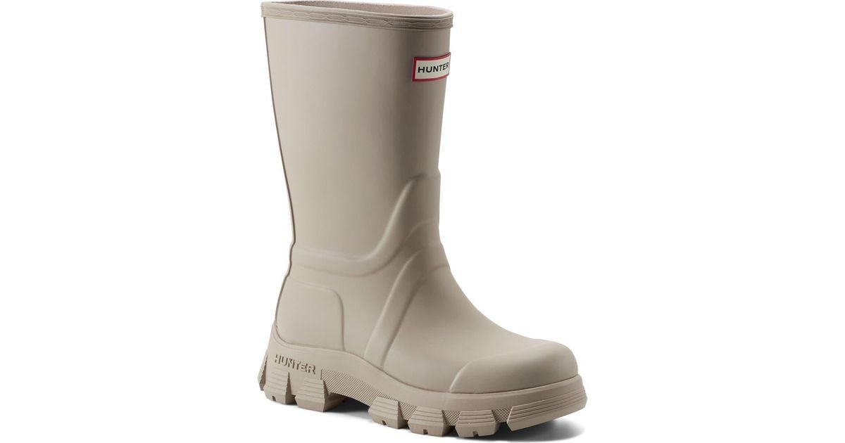 HUNTER Micah Lug Sole Waterproof Rain Boot in Gray | Lyst