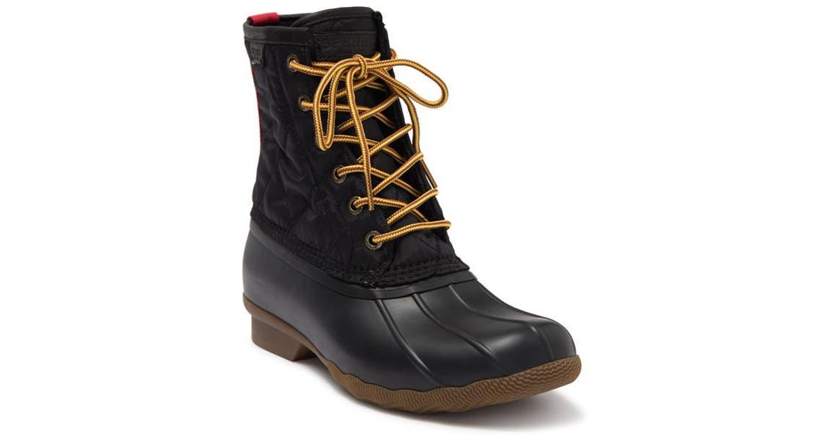 Sperry Top-Sider Top-Sider Saltwater Quilted Shaft Duck Boot in Black ...