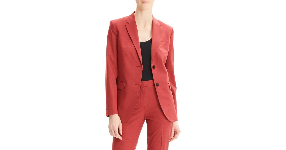 Theory Wool Classic Blazer In Red Lyst