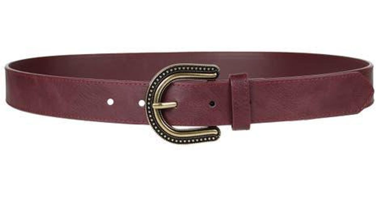 Linea Pelle Western Buckle Belt in Purple | Lyst