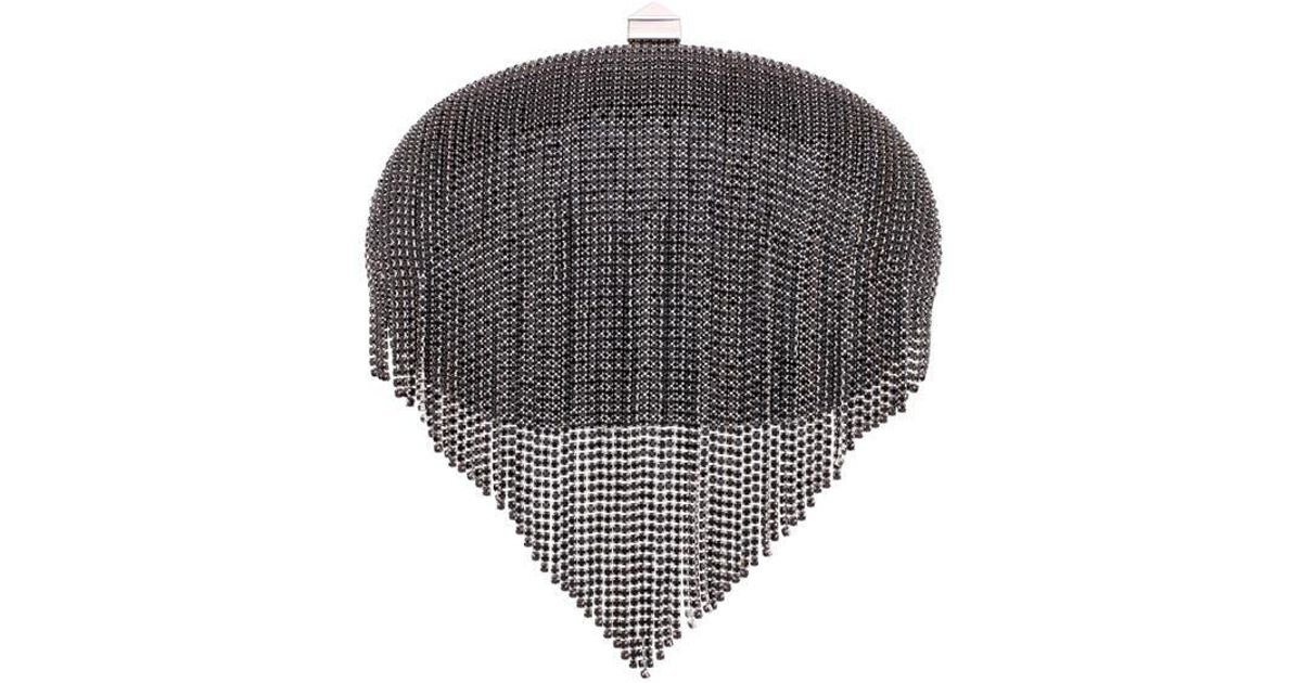 Nina Crystal Chain Draped Minaudier in Gray | Lyst