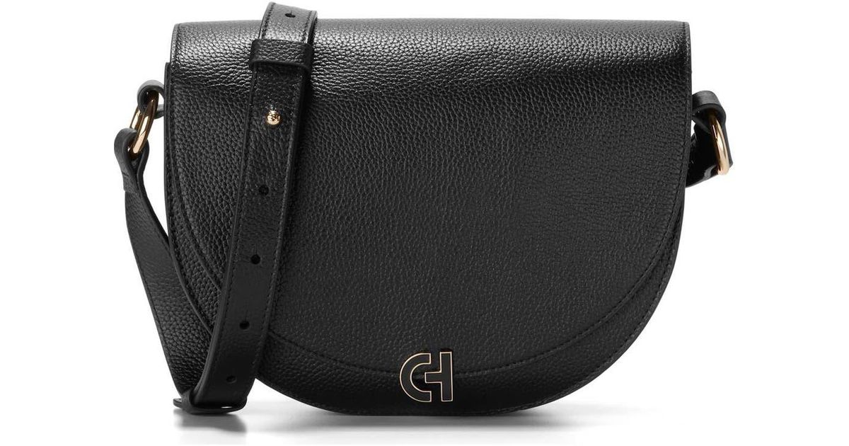 Cole Haan Evie Saddle Crossbody Bag in Black | Lyst