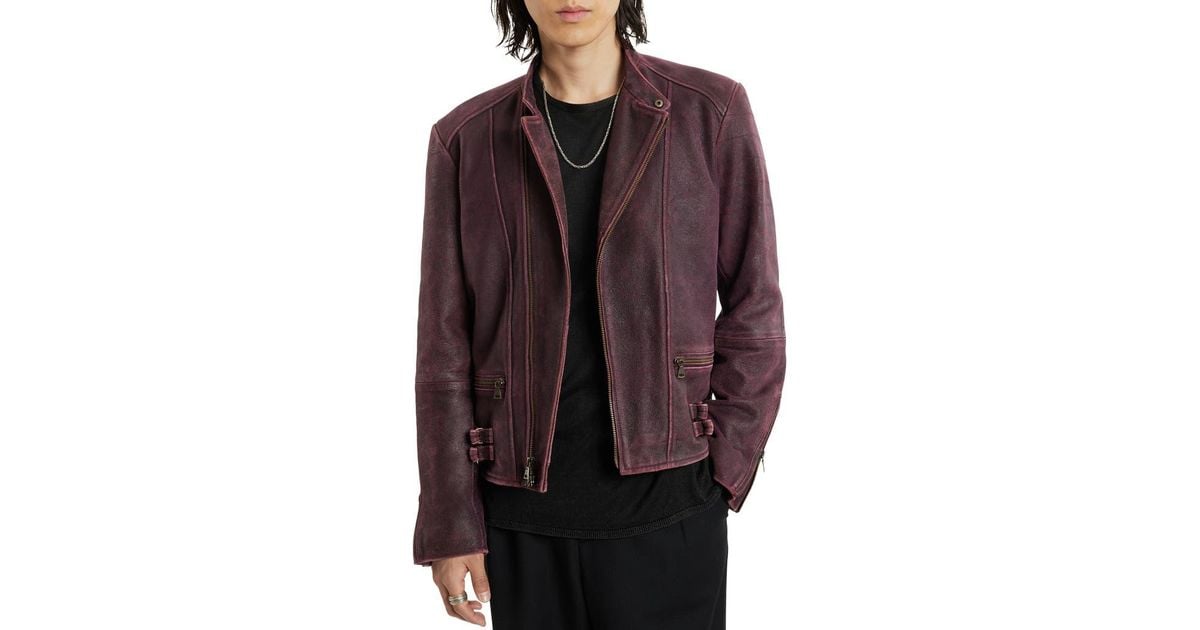 John Varvatos Sullivan Racer Suede Jacket in Brown for Men | Lyst