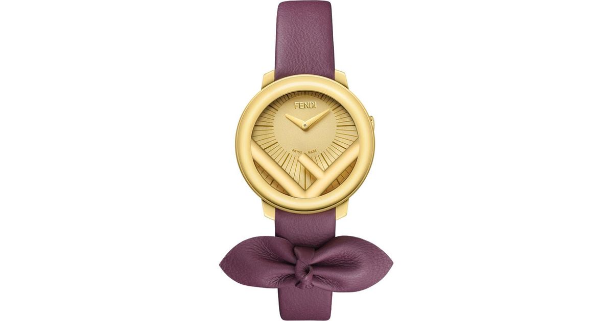 Fendi Run Away Leather Strap Watch, 28Mm in Purple | Lyst