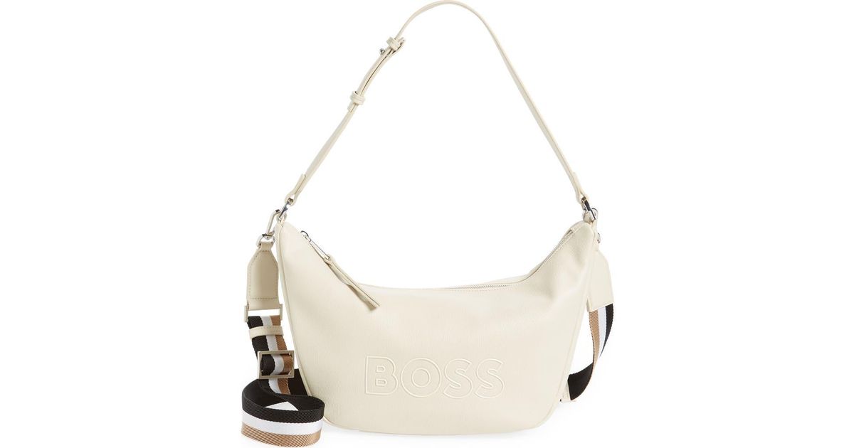BOSS Large Addison Shoulder Bag in Natural | Lyst
