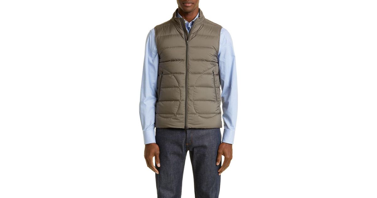 Herno Legend Matte Nylon Down Puffer Vest in Gray for Men | Lyst