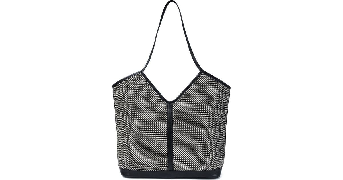 Jelavu Liliana Woven Raffia & Leather Tote Bag in Gray | Lyst