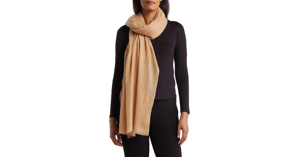 Amicale Cashmere Solid Wrap in Black | Lyst
