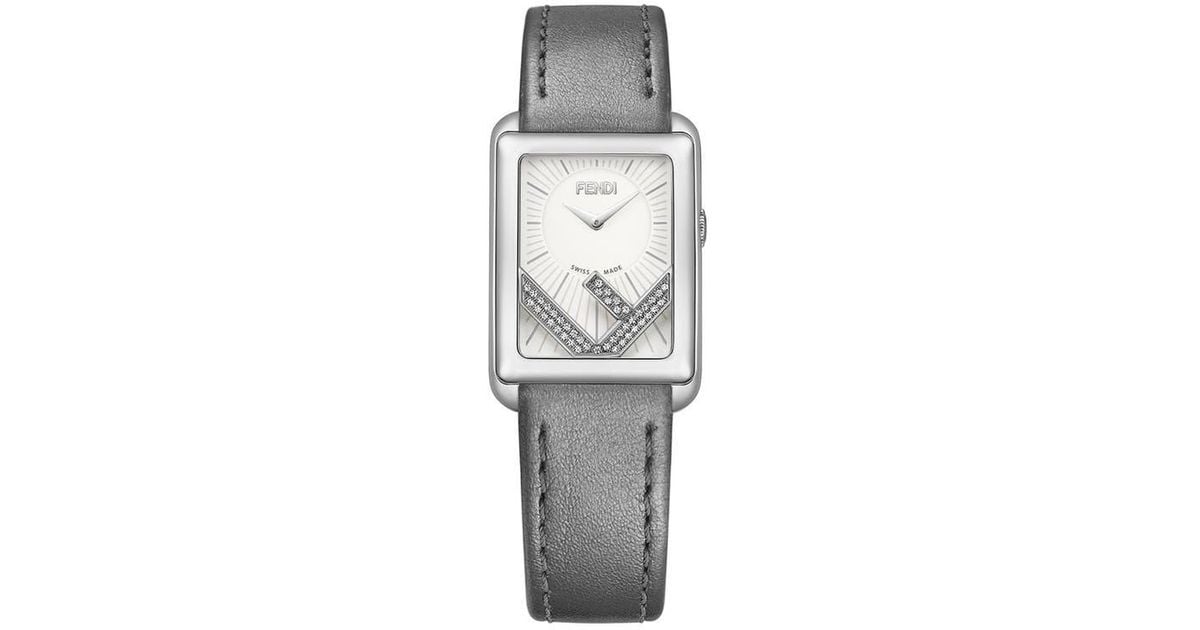 Fendi Run Away Diamond Pavé Swiss Quartz Leather Strap Watch, 22.5Mm X ...