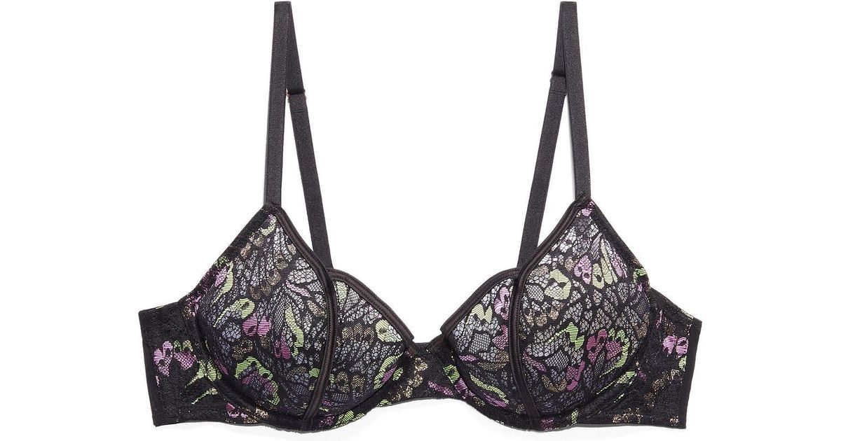 Savage x Fenty Butterfly Wings Unlined Lace Tulip Cup Bra in Brown | Lyst