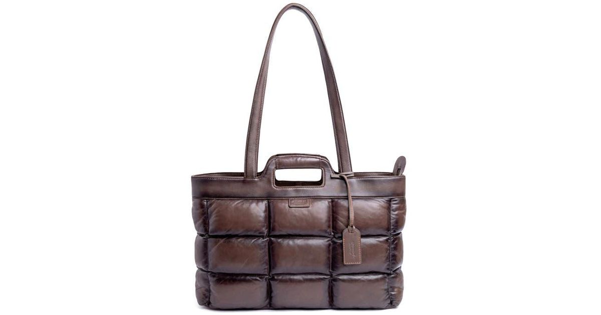 Old Trend Puff Clover Leather Tote Bag in Purple | Lyst