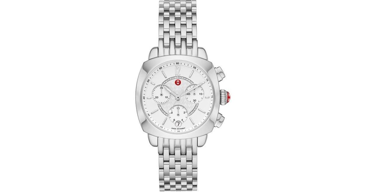 Michele Diamond Bracelet Watch in Metallic | Lyst
