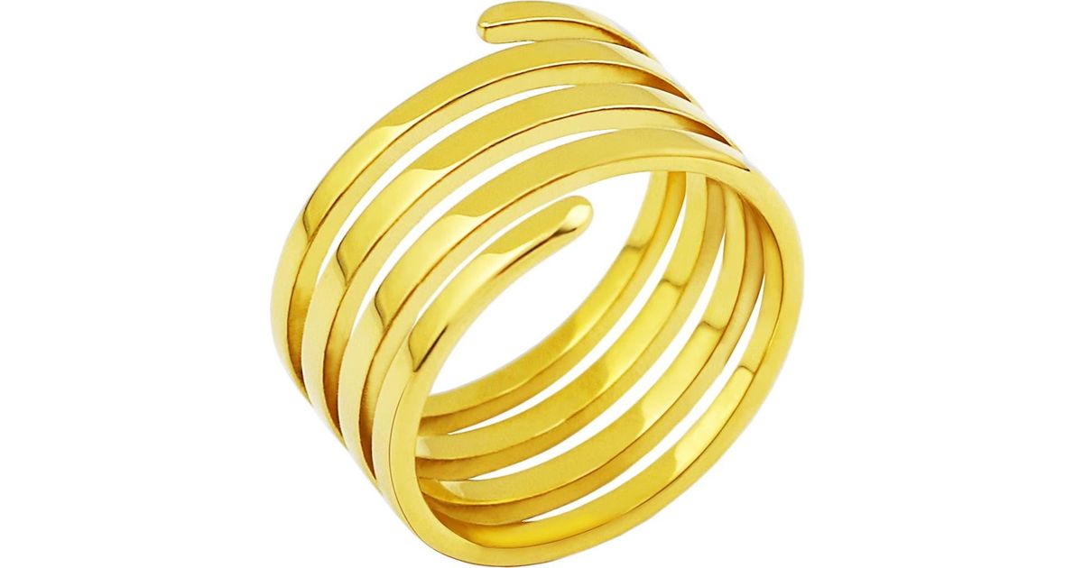 Rebel Coil Band Ring in Metallic | Lyst