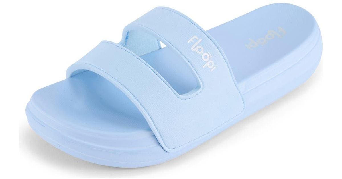 FLOOPI Double Band Slide Sandal in Blue | Lyst