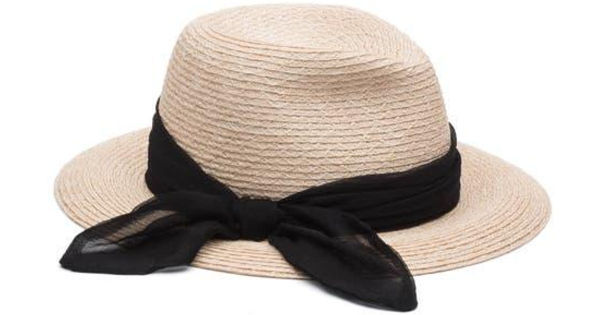 Eugenia Kim Lillian Bow Packable Hemp Fedora in Black | Lyst