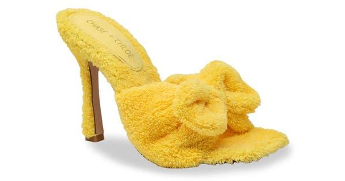 In Touch Footwear Amelie Fleece Spike Sandal in Yellow | Lyst