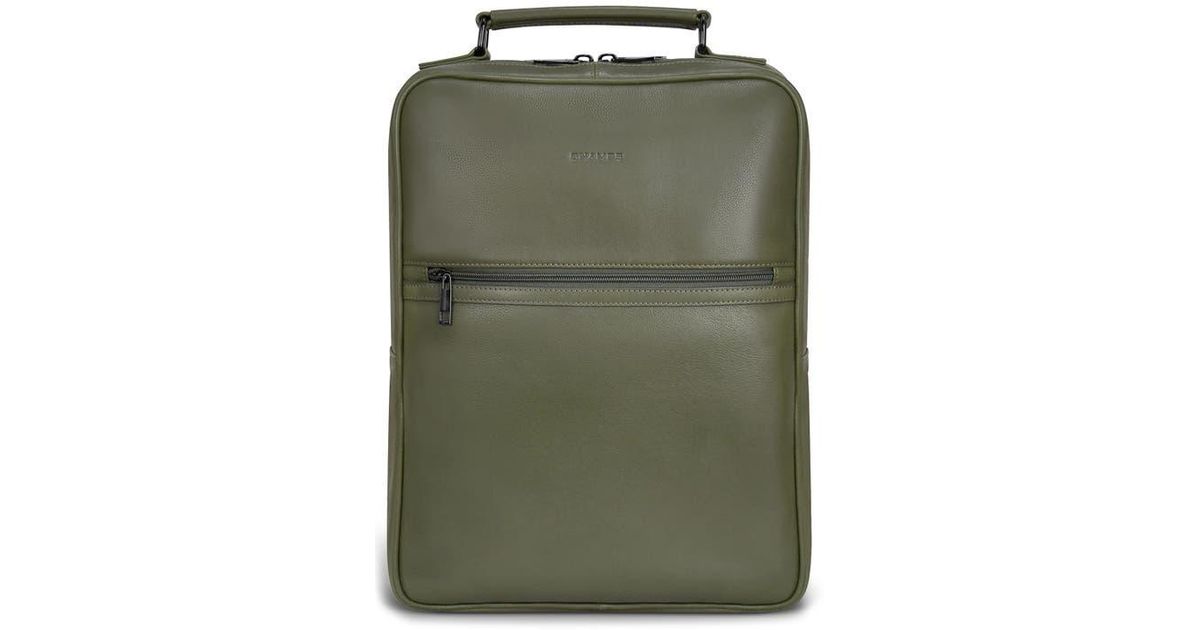 CHAMPS Compact Leather Travel Backpack in Green for Men | Lyst