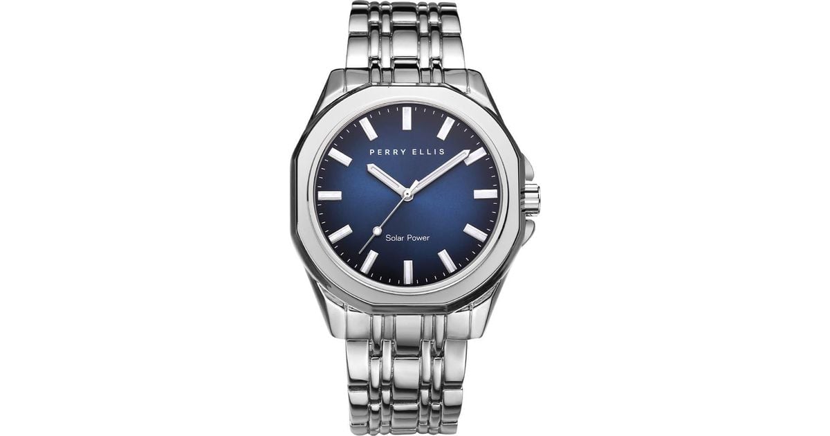 Perry Ellis Solar Powered 3-Hand Quartz Bracelet Watch, 41Mm in ...