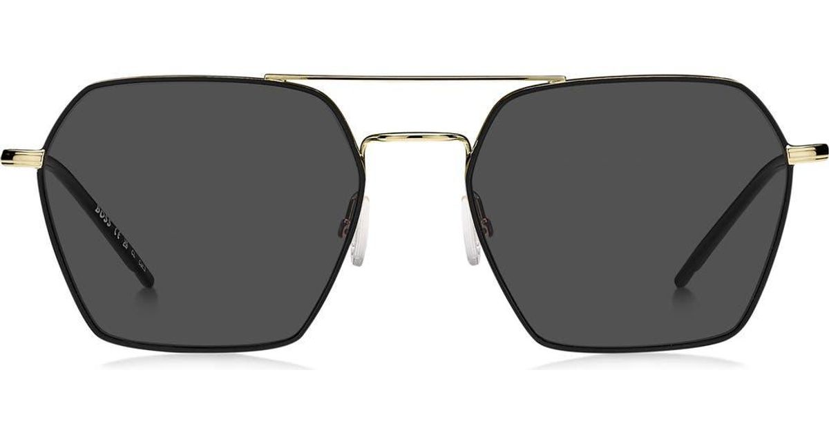 BOSS 54Mm Square Aviator Sunglasses in Black | Lyst