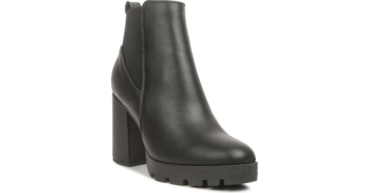 LONDON RAG Bolt Lug Sole Bootie in Black | Lyst