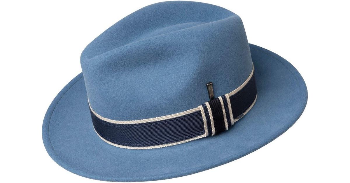 Bailey Rawn Packable Felted Wool Fedora in Blue for Men | Lyst