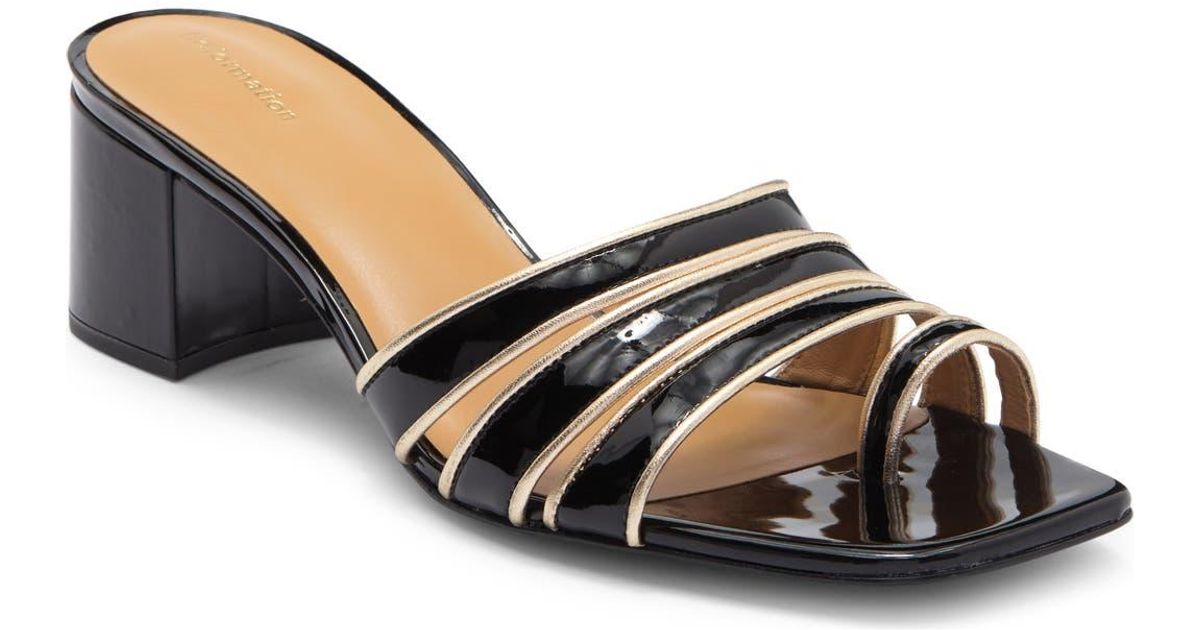 Reformation Lily Pipe Slide Sandal in Black | Lyst