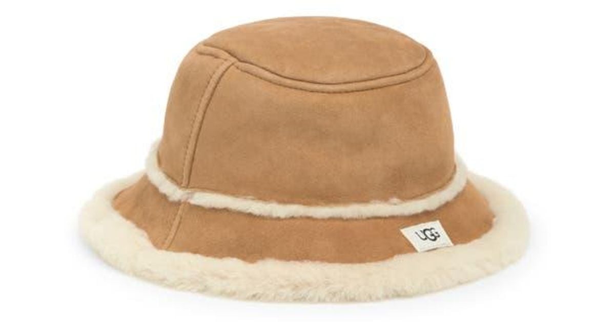 UGG Genuine Shearling & Sheepskin Bucket Hat in Natural for Men | Lyst