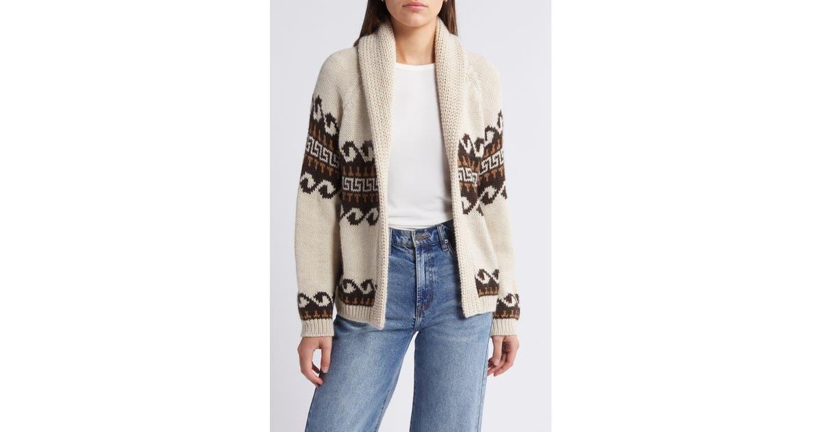 The Great The Greek Key Lodge Jacquard Alpaca & Wool Blend Cardigan in ...