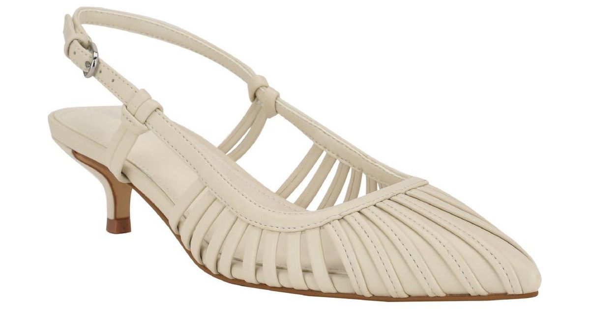 Calvin Klein Movella Slingback Kitten Heel Pump in White | Lyst