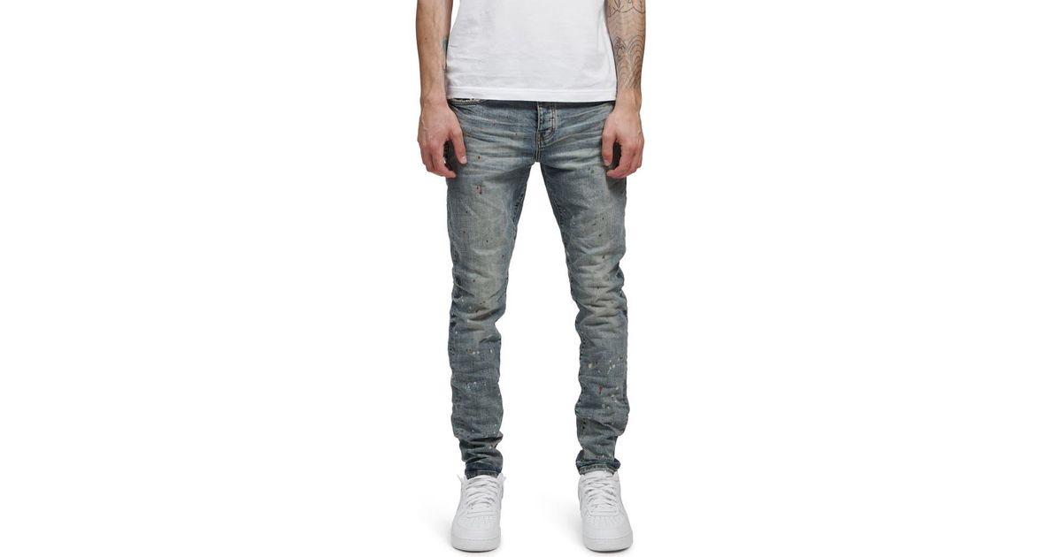 Purple Brand Paint Splatter Slim Fit Jeans in Gray for Men | Lyst