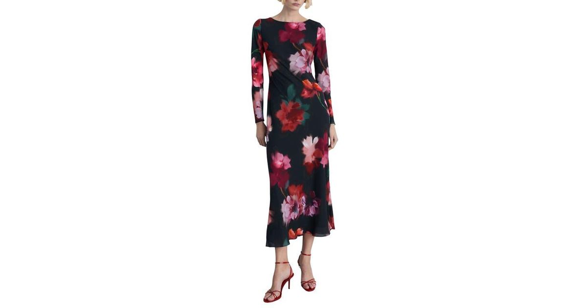 Mango Allegra Long Sleeve Dress in Red | Lyst
