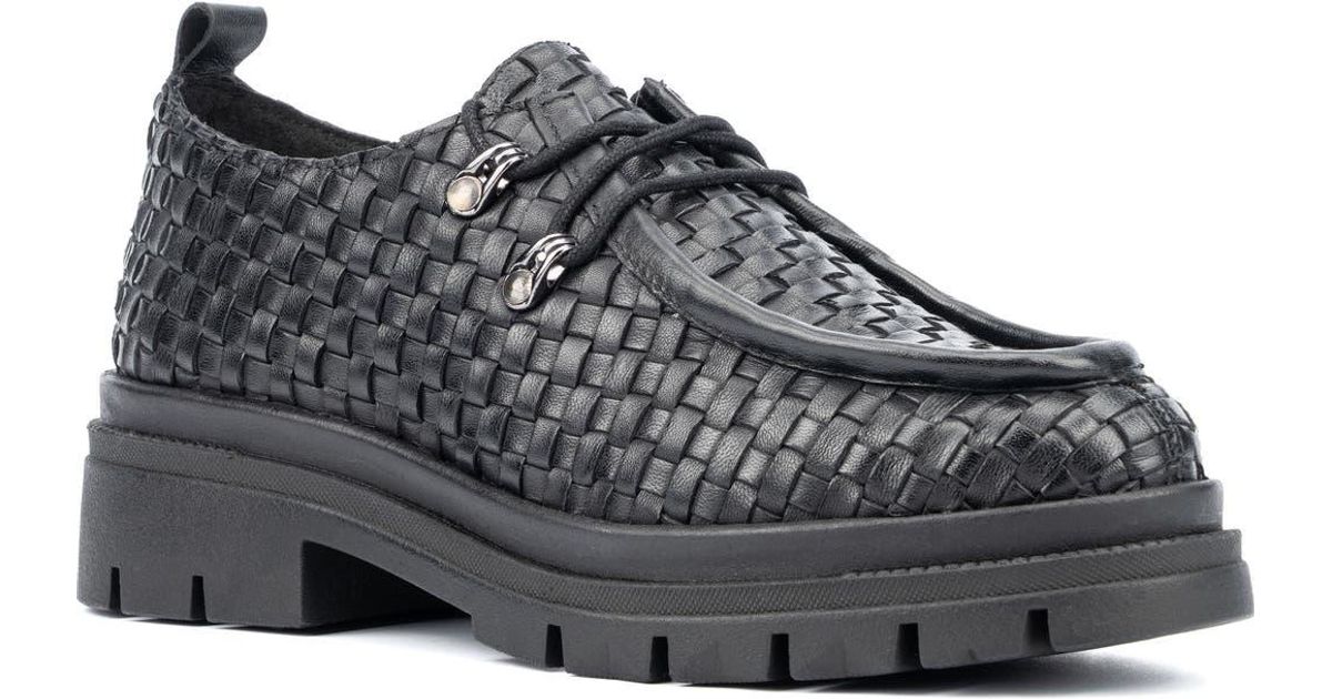 Vintage Foundry Clotilde Woven Leather Moc Toe Derby Loafer in Gray | Lyst