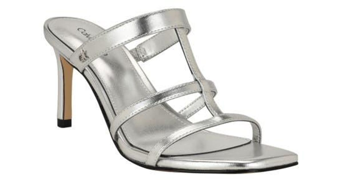 Calvin Klein Hiledy Caged Sandal in White | Lyst