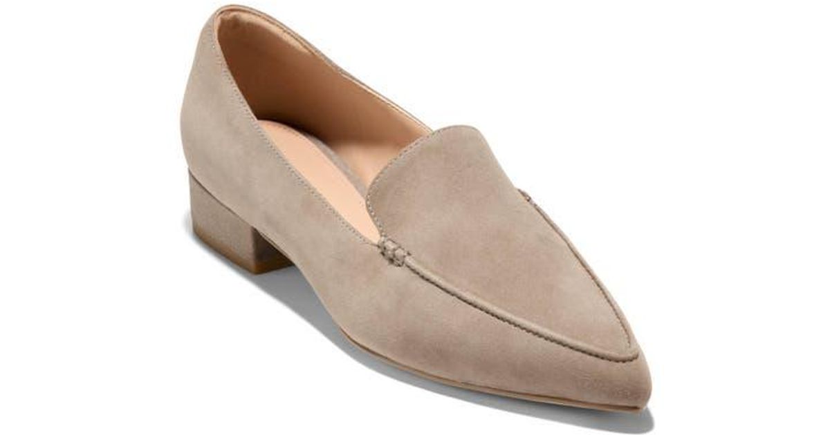 Cole Haan Valentina Pointed Toe Loafer in Natural | Lyst